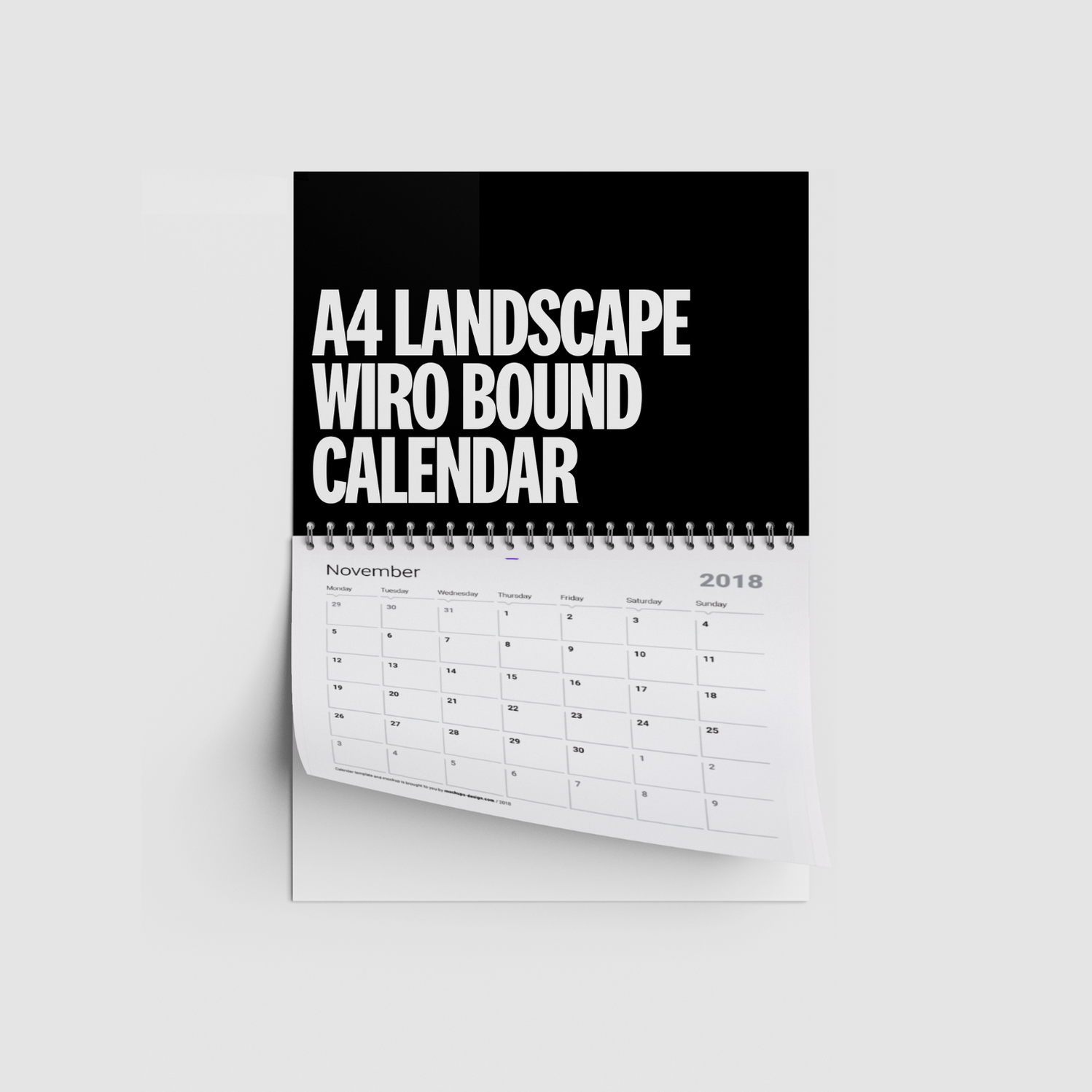 Personalised A4 Landscape Wiro Bound Calendar — The Print Company